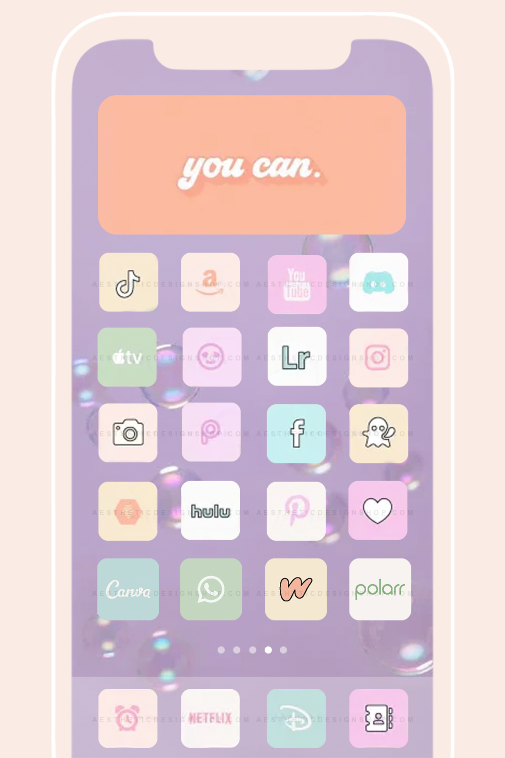 Pastel Desktop Aesthetic Set - 24 Icons + Desktop organizer Wallpaper ...