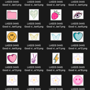 Good vibes preppy / Y2K aesthetic PNG Sticker set ⋆ The Aesthetic Shop
