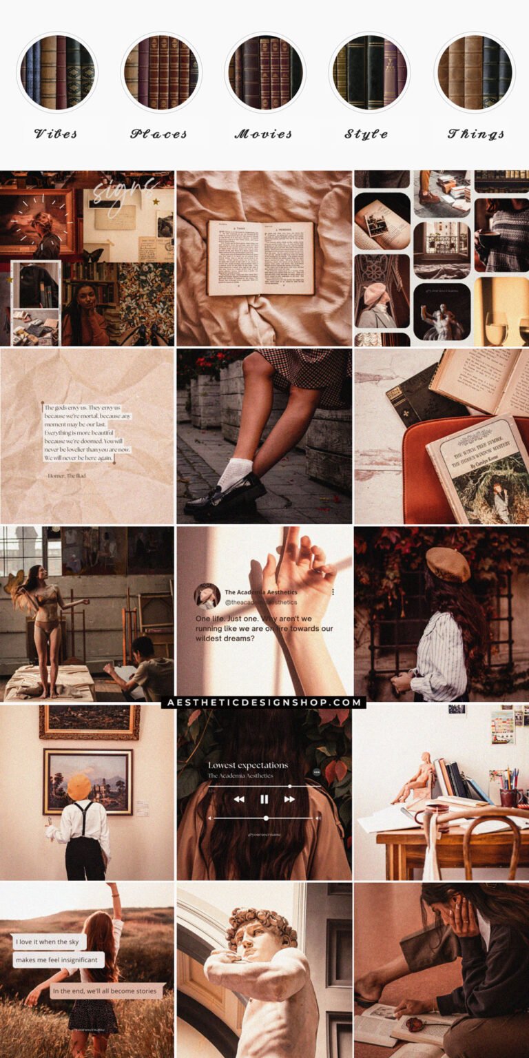 30 Easy-to-Edit Dark Academia Aesthetic Social Media Canva Templates ...