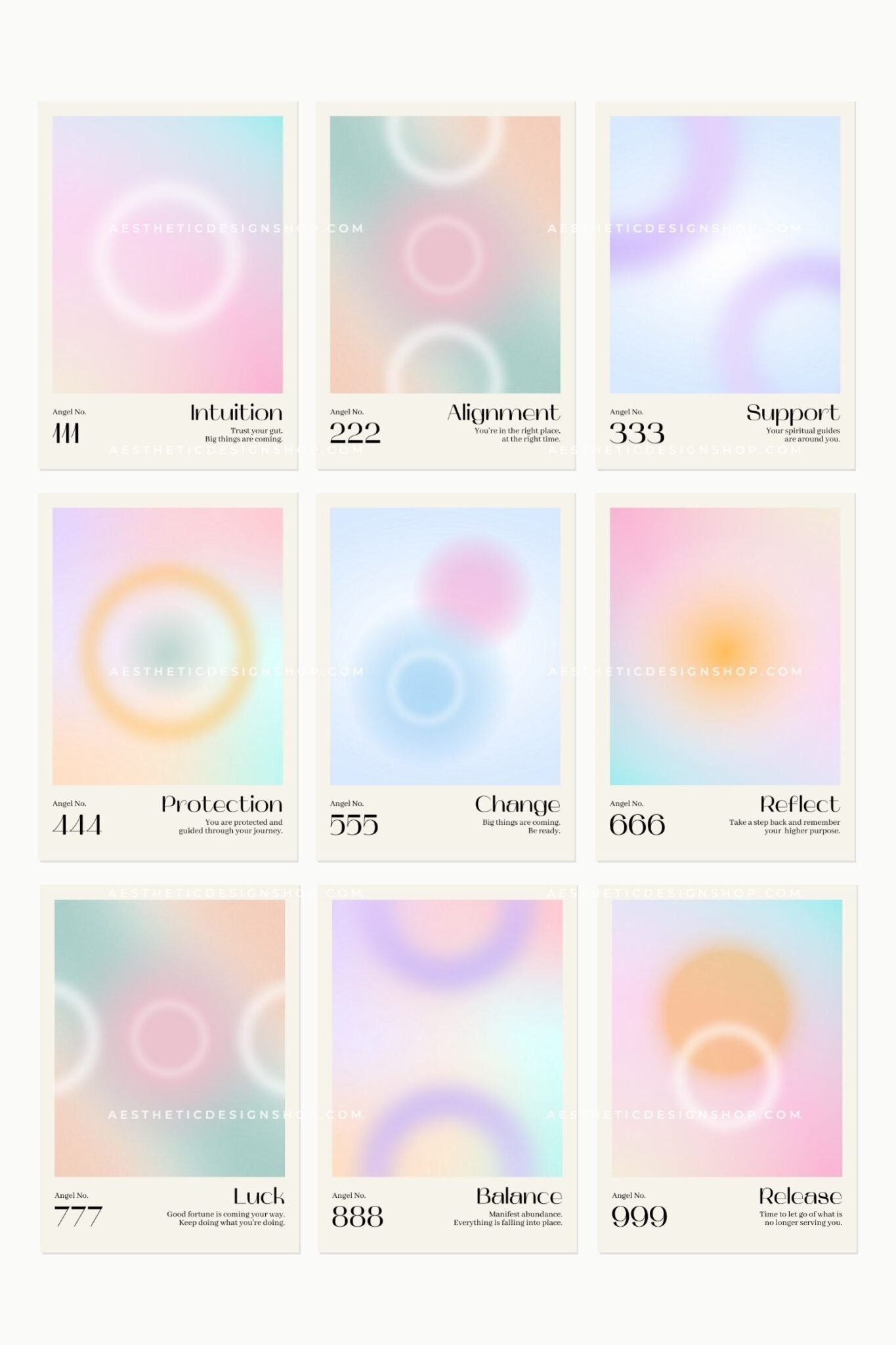 Angel Number printable posters + editable Canva templates ⋆ The ...