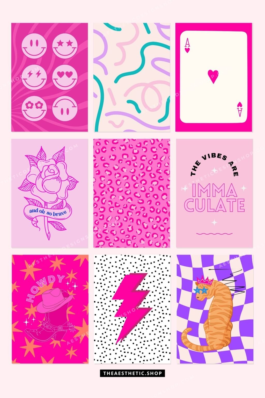 30 Preppy aesthetic DIGITAL high-resolution images for wall collages ...