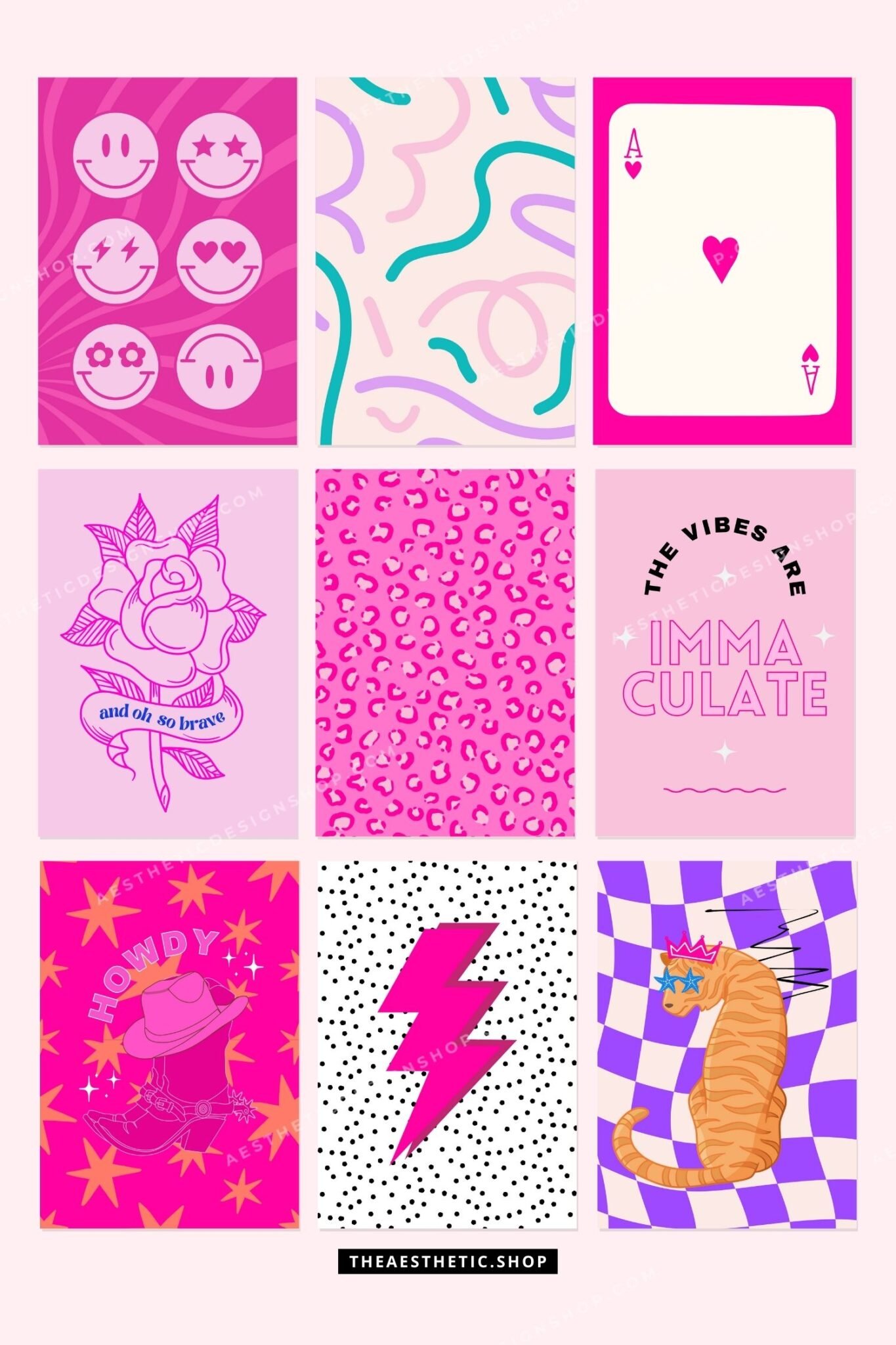 30 Preppy aesthetic DIGITAL high-resolution images for wall collages ...