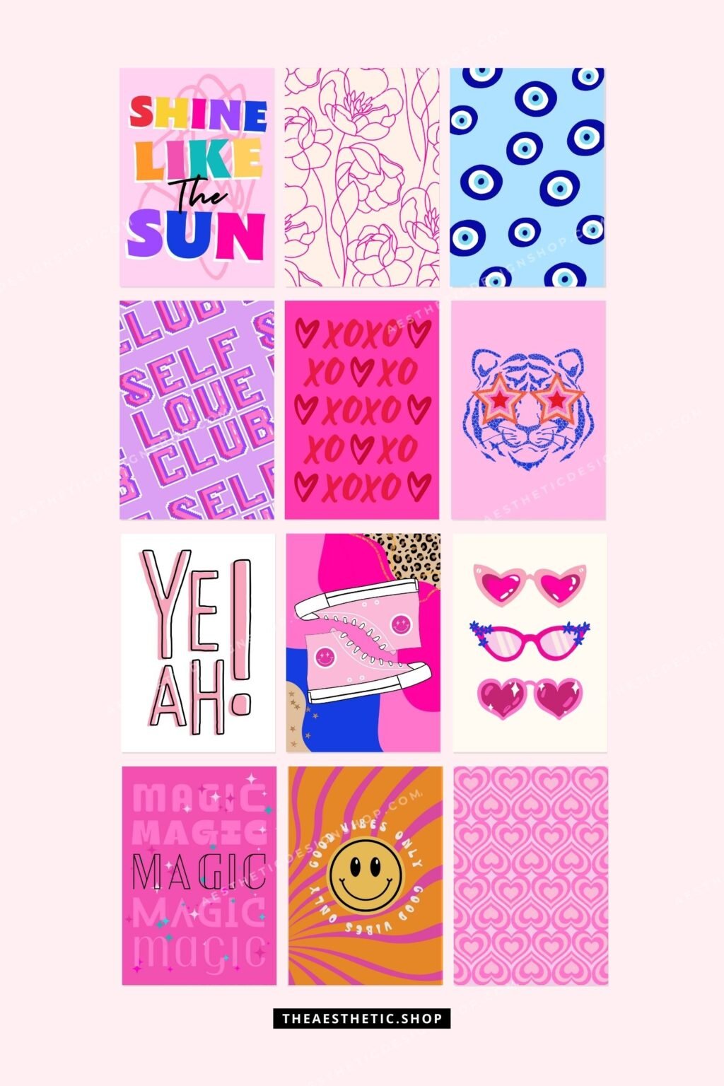 30 Preppy aesthetic DIGITAL high-resolution images for wall collages ...