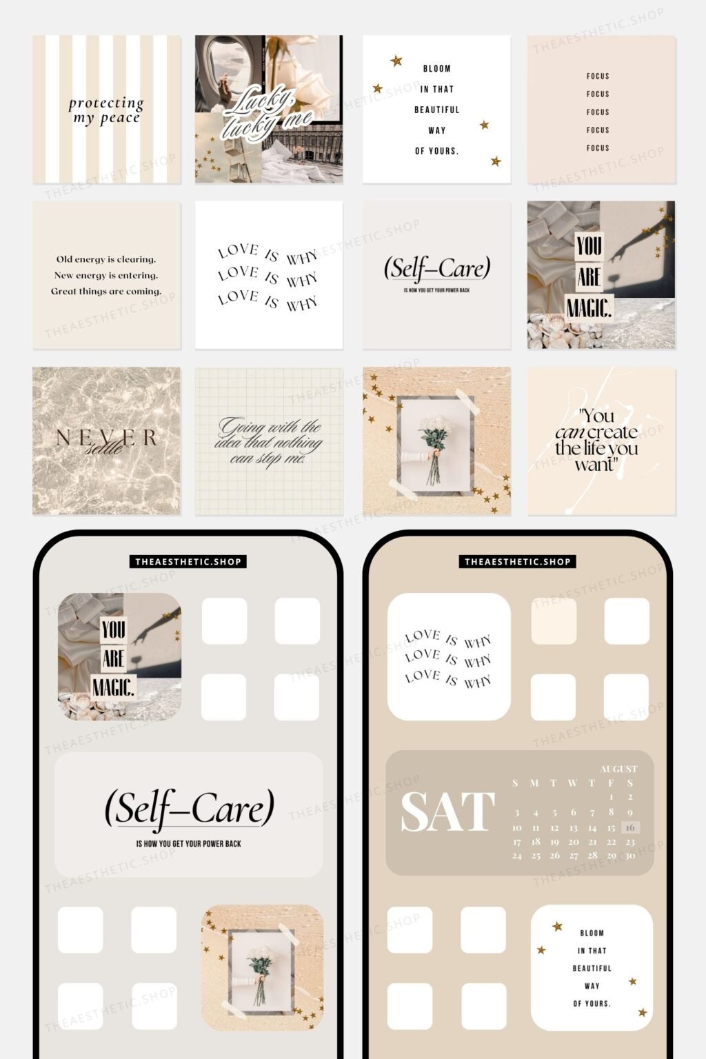 12 Vanilla Girl aesthetic background images (editable Canva templates ...