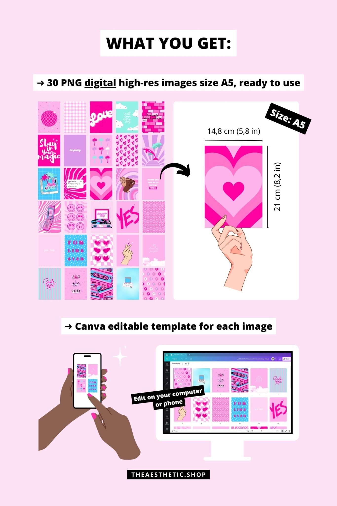 30 Barbiecore aesthetic high-resolution DIGITAL images (with their ...