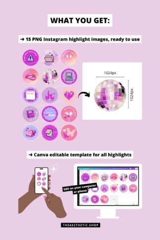 Y2K Aesthetic Instagram Highlights + Editable Canva Templates ⋆ The ...